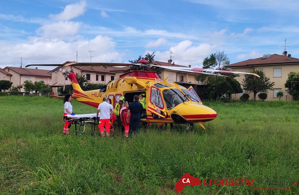 Cade dalla scala mentre pota un albero, si infilza la gamba su un ...