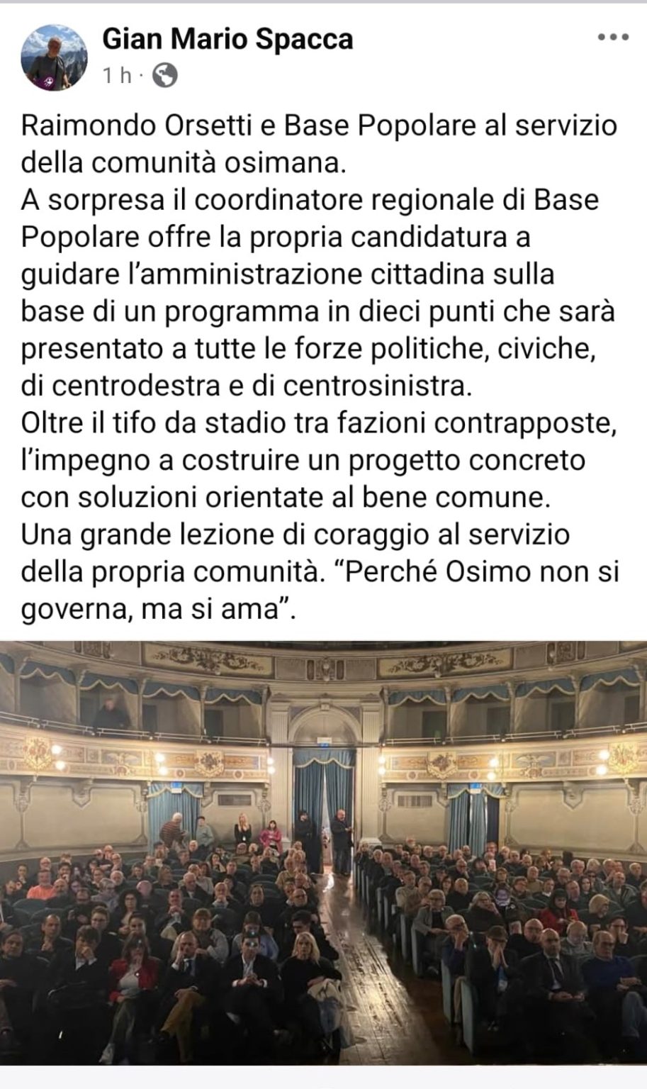 Raimondo Orsetti si candida a sindaco: «Osimo non si governa, si ...